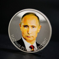 1 pcs Putin Coins President Of Russia Silver Plated Vladimir Putin Hero ...