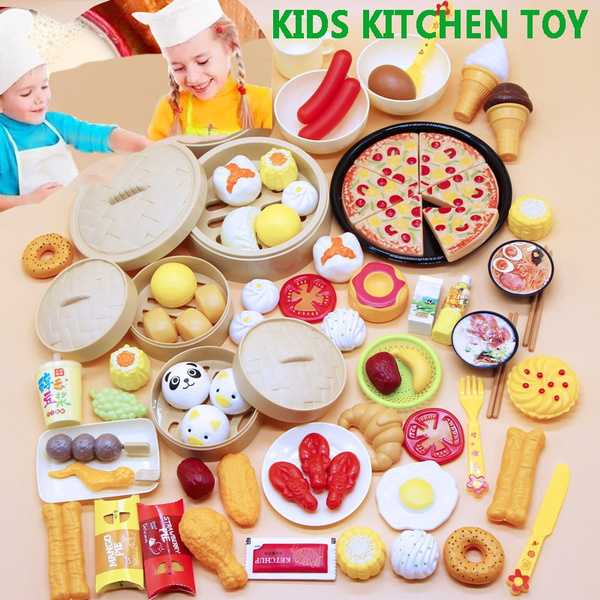Children Pretend Simulation Food Toys Baby Play House Hamburger Hot dog ...