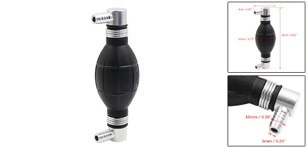 10mm Black Rubber Vacuum Petrol Oil Fuel Line Pump Hand Primer Bulb for ...