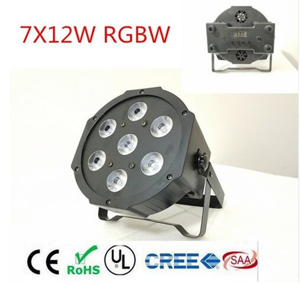7x12W RGBW LED Flat Slim Par Quad Light 4in1 LED DJ Wash Light Stage ...