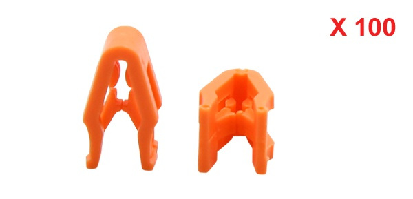100pcs Orange Car Console Retainers Auto Dashboard Moulding Trim Clip ...