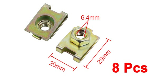 8pcs Metal Door Panel Spring Screw U-Type Clips Rivets Fastener for Car ...