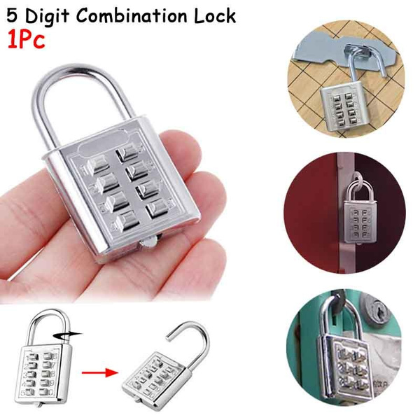 5-Digit Luggage Metal Combination Padlock Backpack Lock | Wish