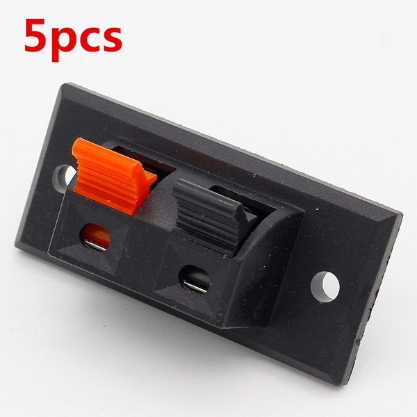 5Pcs 2 Positions Connector Terminal Push in Jack Spring Load Audio ...