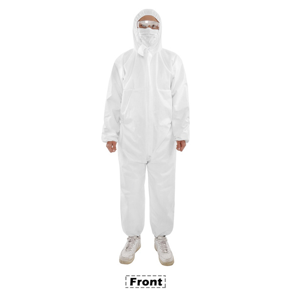 One-piece Disposable Elastic Wrist and Hood Coverall Isolation Garment ...