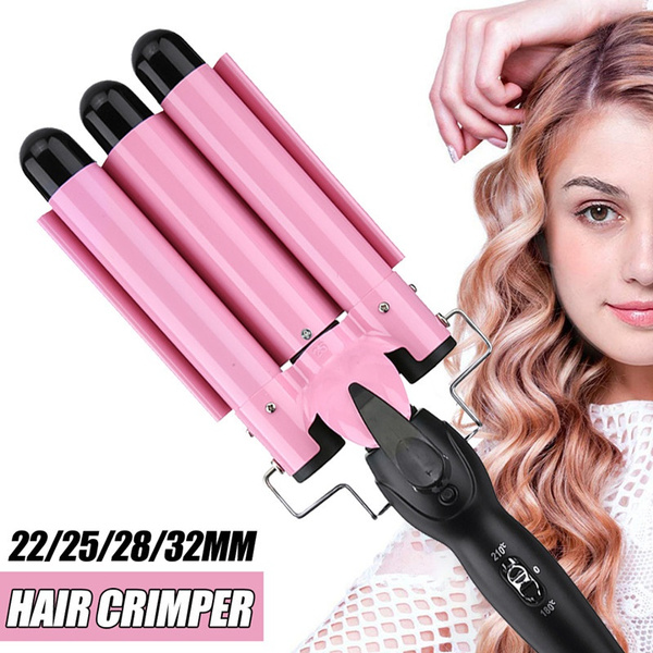 Triple Barrel Ceramic Hair Curler Curling Wand Iron Salon Styling ...