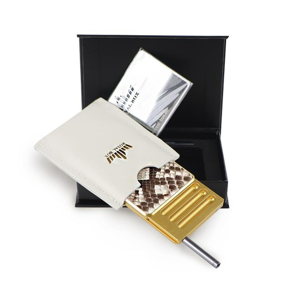 Royal Box Python Gold Luxurious Skin Aluminum Straw Collectable Snuff ...