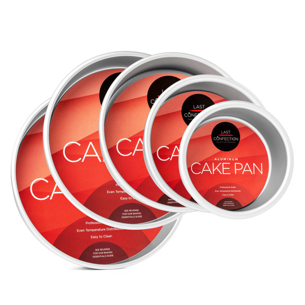 5-Piece Cake Pan Set 4", 6", 8", 10", 12" Round Aluminum Pans, 2" Deep ...