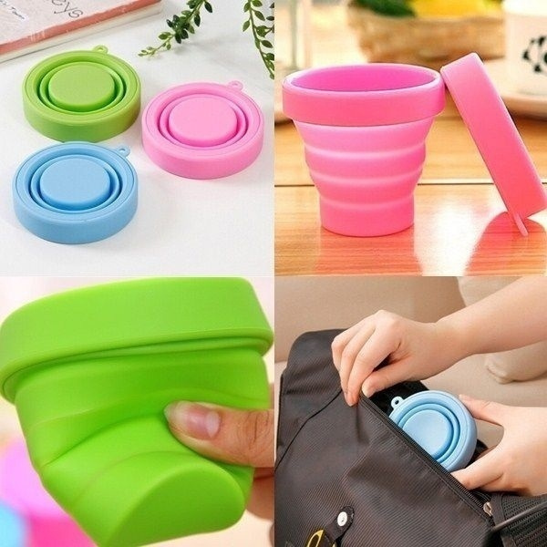 Portable Silicone Telescopic Drinking Collapsible Folding Cup Travel ...