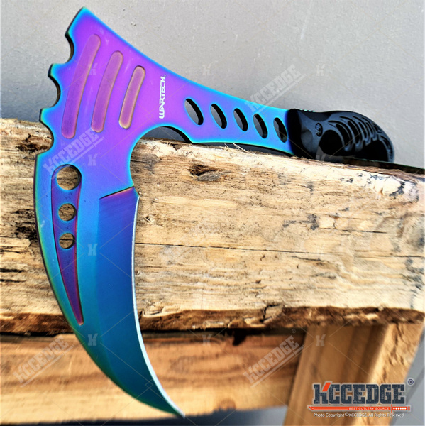12" Ninja Tactical Scythe Fixed Blade Knife Full Tang 7" Blade Survival ...