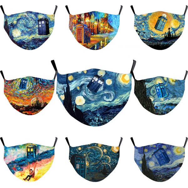 Tardis Doctor Who Face Mask, Dr Who TV Series Mask, Reusable, Washable ...
