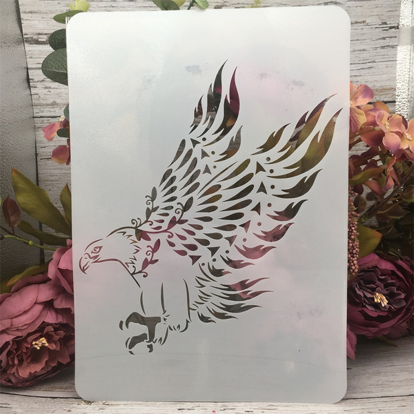 A4 Size DIY Craft Layering hawk Mandala Stencils for Painting on Wood ...