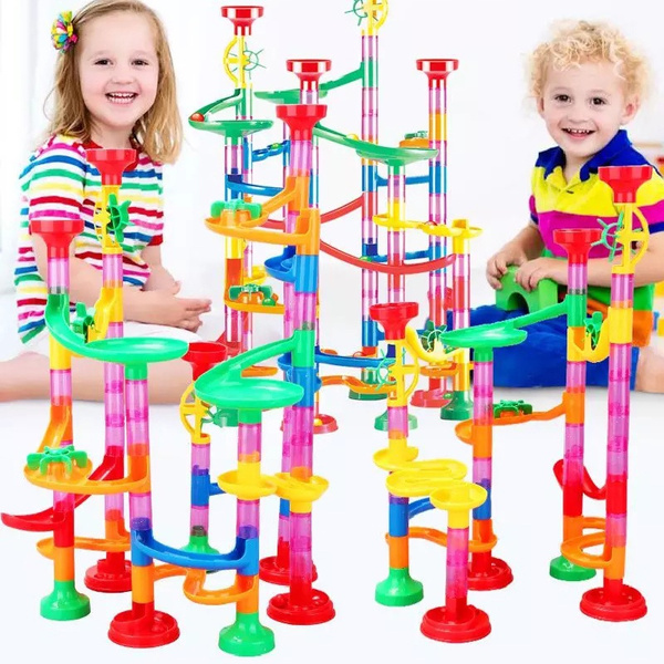 New DIY Track Pipe Building Blocks for Children Ball Circuit Marble ...