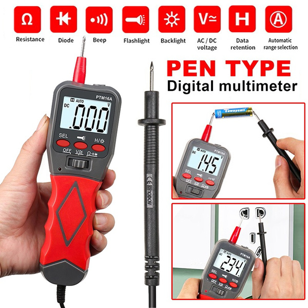 LCD Display Handheld Pen Type Digital Multimeter DC/AC Voltage Meter ...
