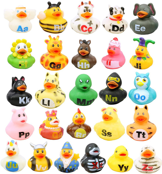 SN Incorp. Alphabet Rubber Ducks - 26 Pack Rubber Duckies Educational ...