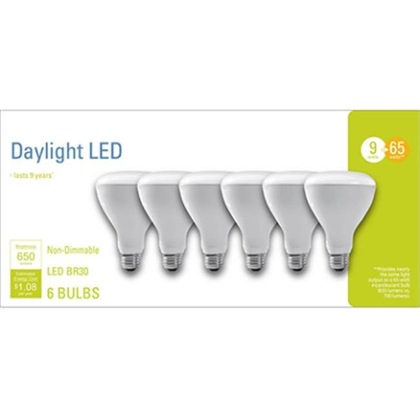 General Electric 93098315 9W BR30 Medium Base LED Bulb, Daylight - Pack ...