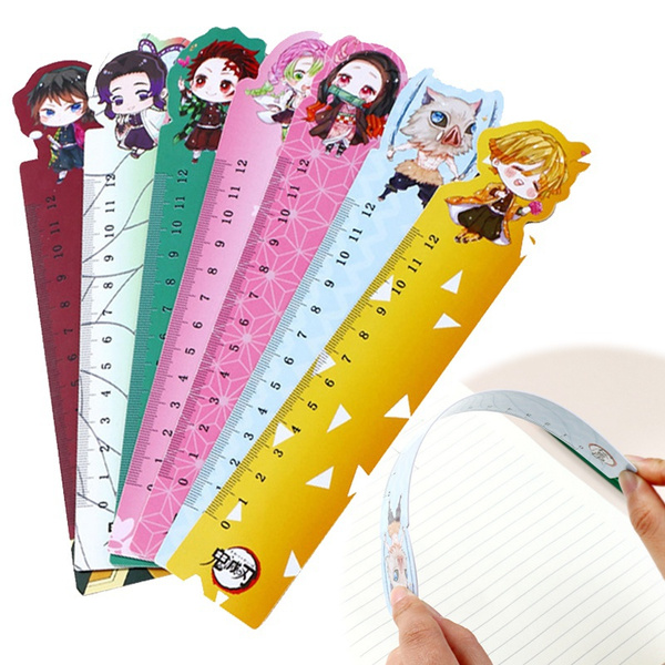 New Demon Slayer Kimetsu No Yaiba Anime Kawaii Cute Ruler Stationery ...