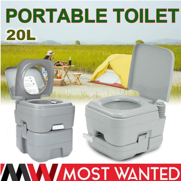 Portable Camping Toilet Loo Caravan Flush Travel Indoor Outdoor Hiking ...
