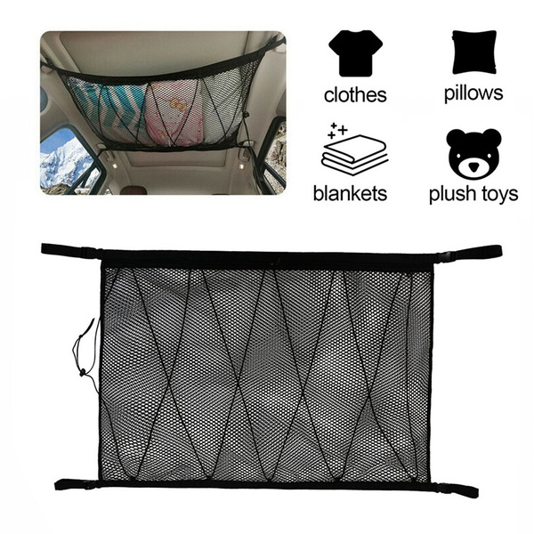 New Black Car Roof Ceiling Cargo Net Pocket MeshStorage Bag Pouch for ...