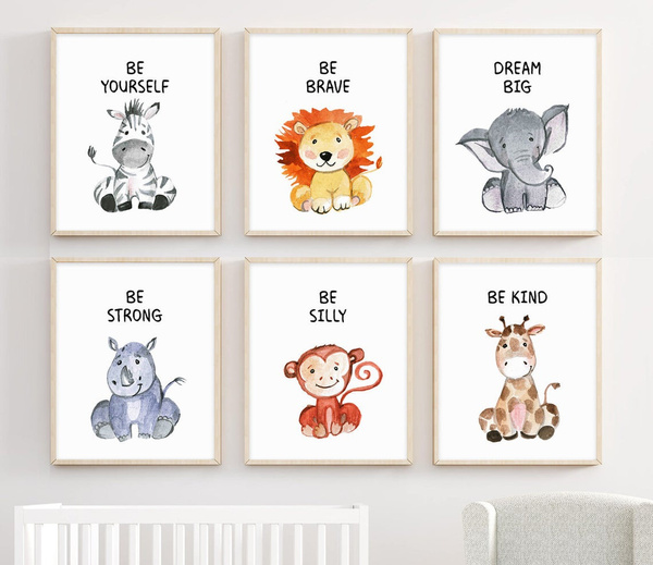 6 Cartoon Baby Animals With Inspirational Quotes Creative Wild Animals ...