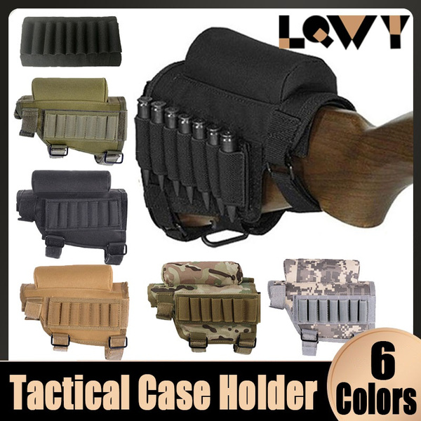 Tactical Buttstock Cheek Rest with Ammo Carrier Case Holder | Wish
