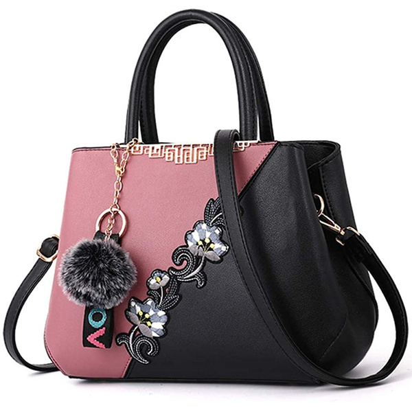 Women Embroidery Tote Bags Top Handle Satchel Handbags Leather Shoulder ...
