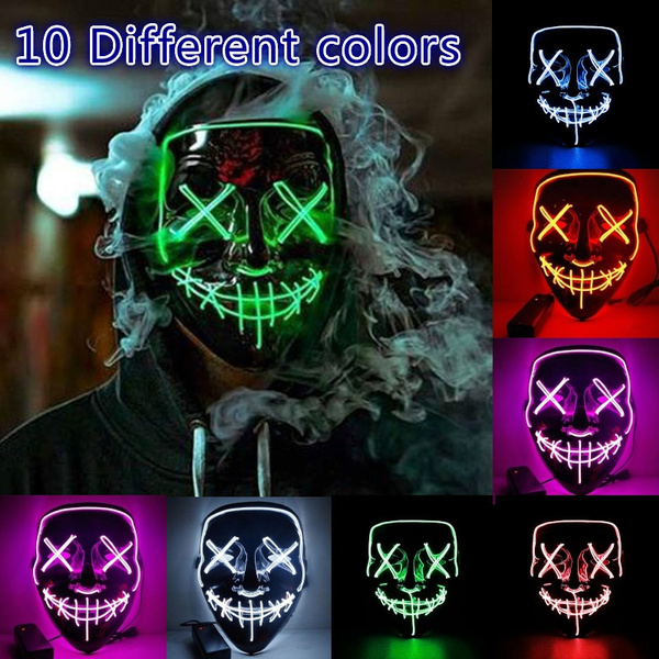 10 Different Colors Led Mask Party Masque Masquerade Masks Neon Maske ...