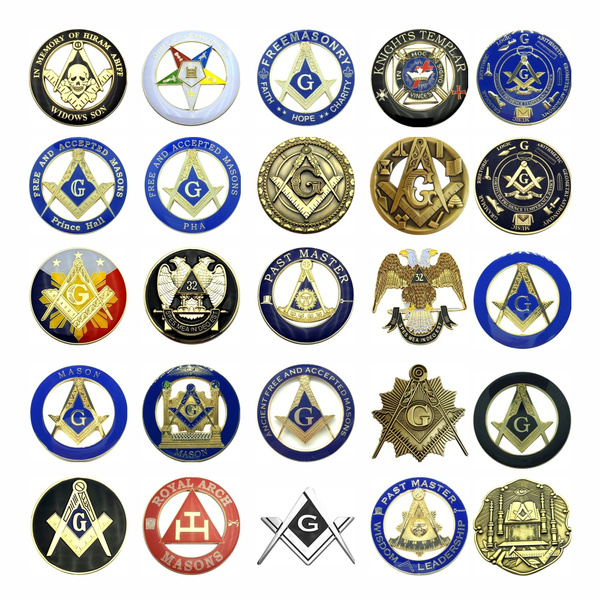 3" Masonic Car Emblem Stickers Blue Lodge Mason Gifts Royal Arch OES ...