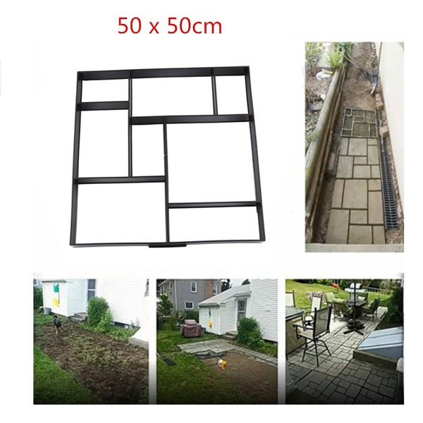 DIY 8 Grid Plastic Paving Pavement Concrete Mould Stepping Stone Walk ...