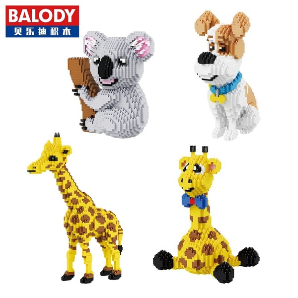 Animal Koala Bear Giraffe Pets Mini Micro Building Diamond Blocks Brick ...