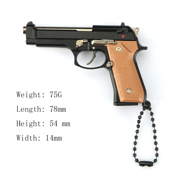Scale down of famous pistol models Model creative pistol pendant Metal ...