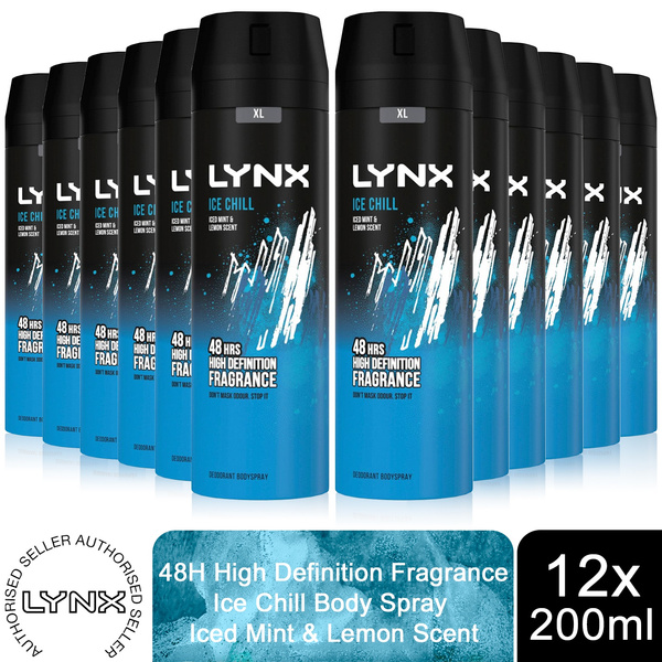 Lynx 48H Fresh Deodorant Bodyspray, Ice Chill, 12 Packs, 200ml | Wish