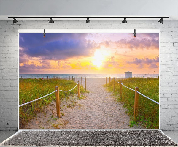 Vinyl Photography Backdrop Path on The Sand Miami Beach Florida Ocean ...