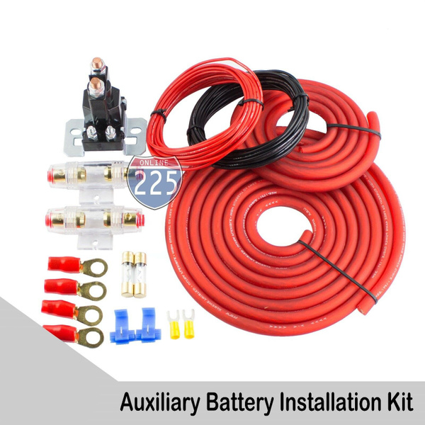 DUAL / AUXILIARY BATTERY ISOLATOR RELAY WITH COPPER CABLES COMPLETE KIT ...