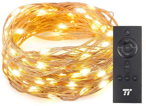 TaoTronics 33 ft 100 LED String Lights With RF Remote Control, Super ...