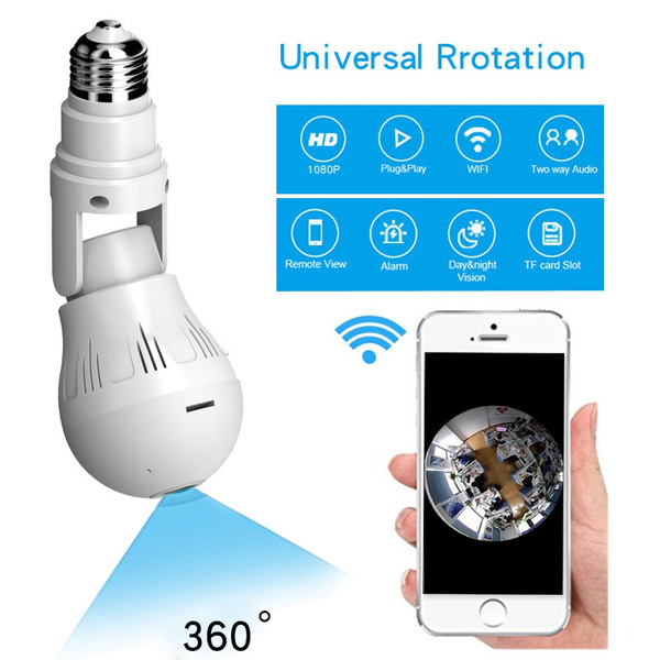 NEW Upgrade WiFi Bulb Security Camera 1080P HD - Wireless 360 Degree ...