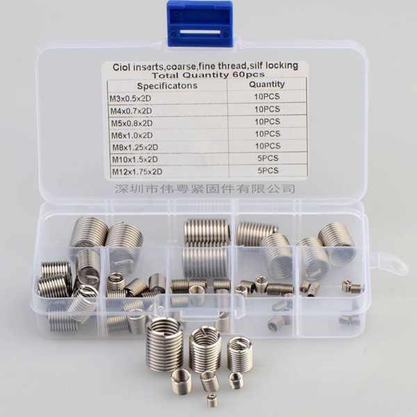 Stainless Steel Threaded Insert Wire Screw Sleeve Thread Repair Insert ...