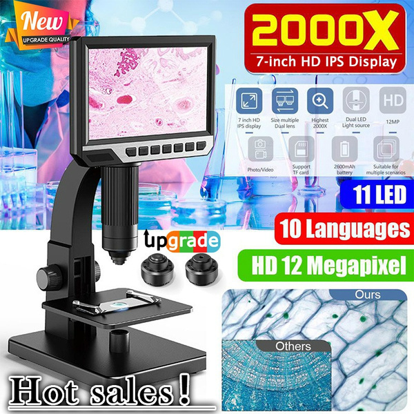 NEWEST 2021 Upgrade Professional Laboratory Microscope 7-inch IPS High ...