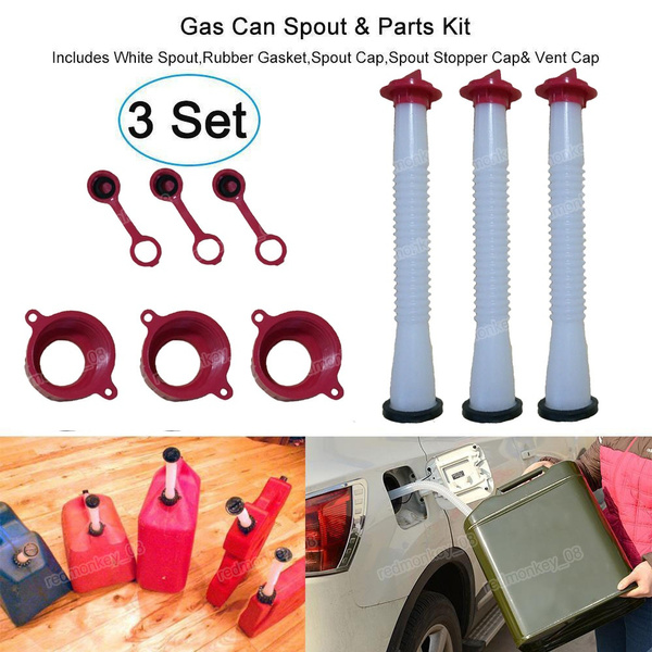 Professional 3 Sets RED Rubbermade Replacement Gas Can Spout&Parts Vent ...