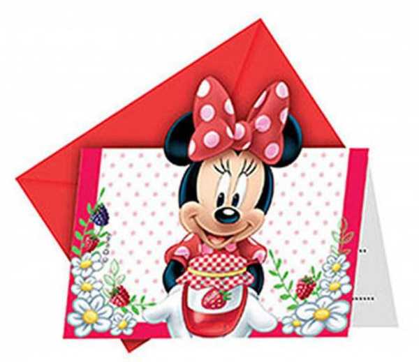 Invitations With Envelope Minnie Mouse Red/White 6 Pieces | Wish