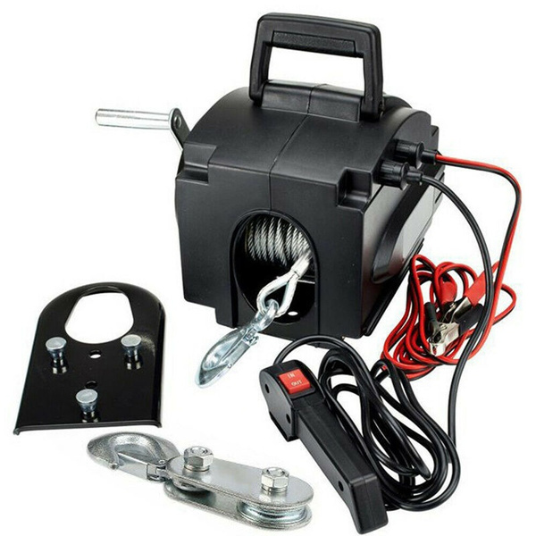 12V Practical Portable Electric Winch Remote Towing Hitch Truck Trailer ...