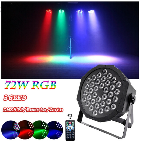 72W Stage Lighting RGB 36LED Par Can DMX Remote DJ Disco Party Light | Wish 72W Stage Lighting RGB 36LED Par Can DMX Remote DJ Disco Party Light | Wish