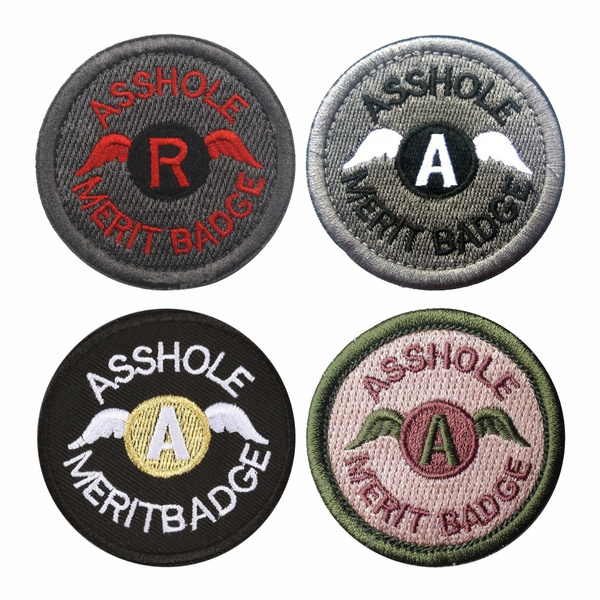 Asshole Merit Badge Embroidery Patch Armband Badge Sewing Applique ... Asshole Merit Badge Embroidery Patch Armband Badge Sewing Applique ...
