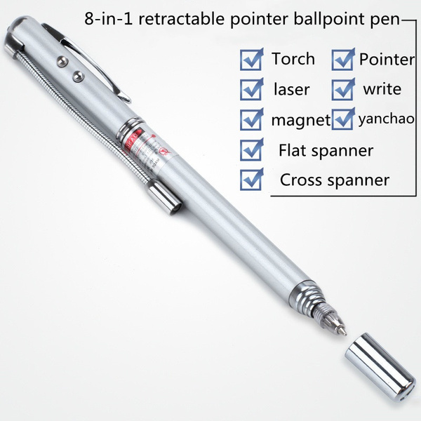 8 In 1 Telescopic Laser Pointer Pen Infrared Indicator Led Flashlight Purple Currency Detection
