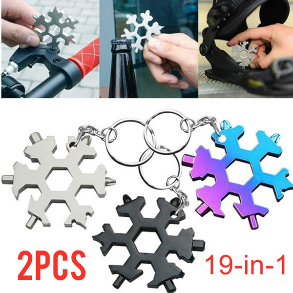 19-in-1 Snow Keychain Tools Multi-tool Wrenches Combination Stainless ...