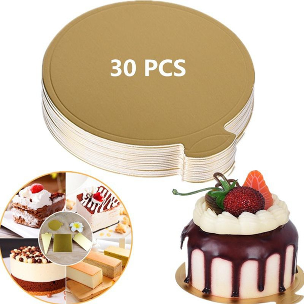 20/25/30pcs/set Golden Food Grade Mousse Mat Bottom Foam Cake Base ...