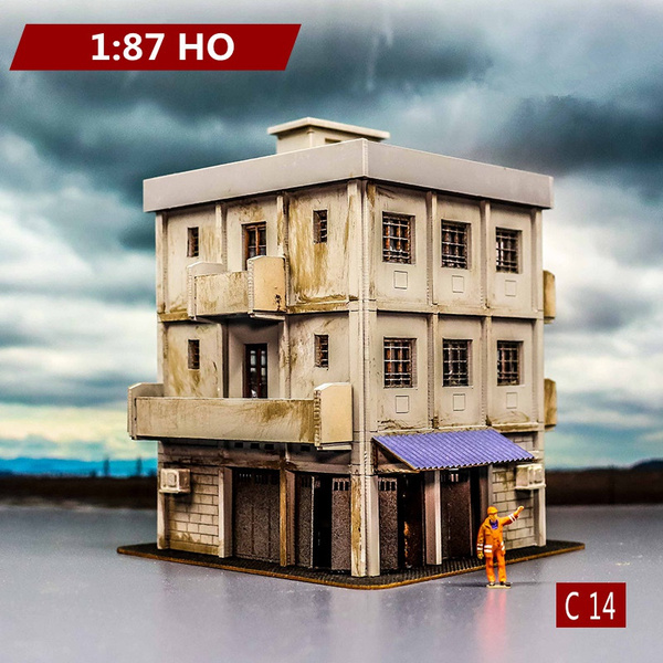 1:87 HO Scale Railway Building Locomotive Depot Warehouse Assemble ...