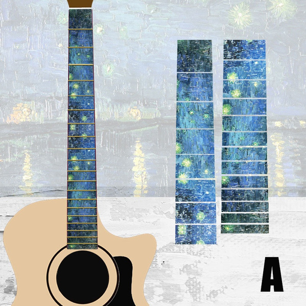 HELLOGUITAR Guitar Fingerboard Sticker Decorative Decals Folk Guitar ...