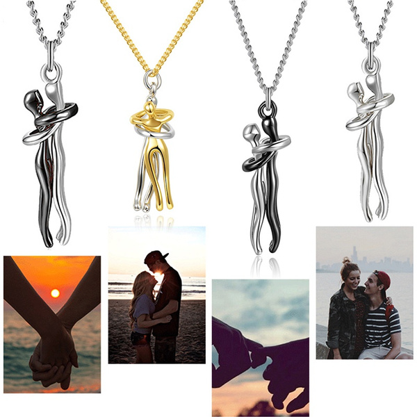 New Love Style Hug Necklace Unisex Men Women Couple Necklace with ...
