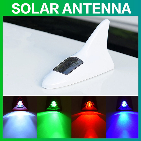 Car decorative lights solar shark fin antenna roof tail modified lights ...